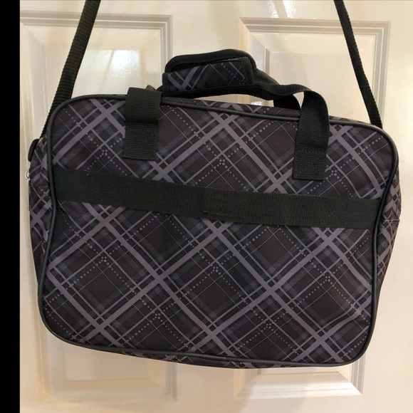 Embark | Bags | Embark Black Lavender Plaid Travel Business Laptop ...